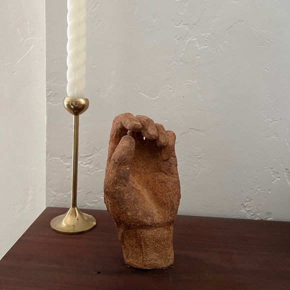 Art | Vintage Ceramic Hand Sculpture Object Rough Red Clay Fired | Poshmark
